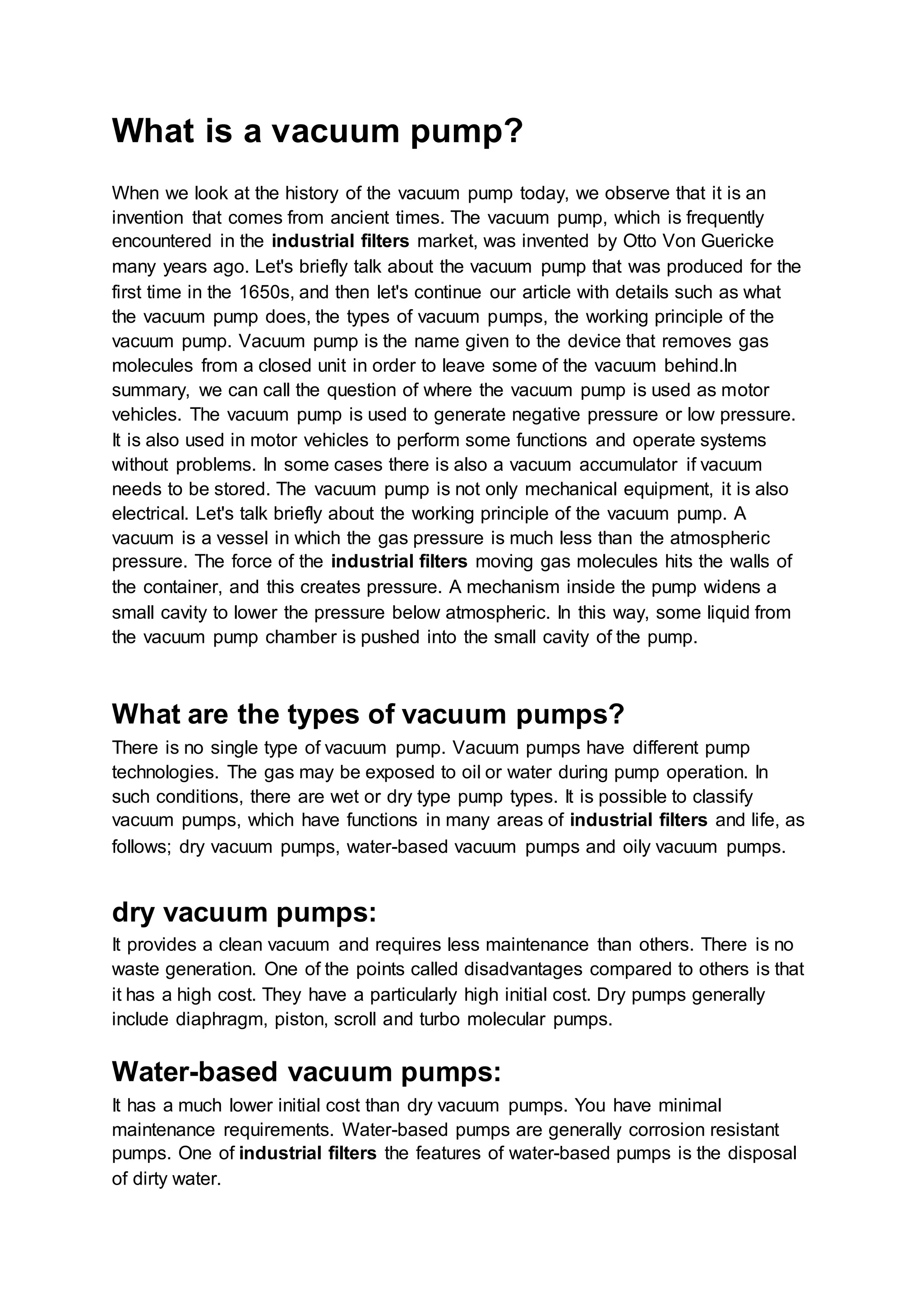 What is a vacuum pump (1) | DOCX