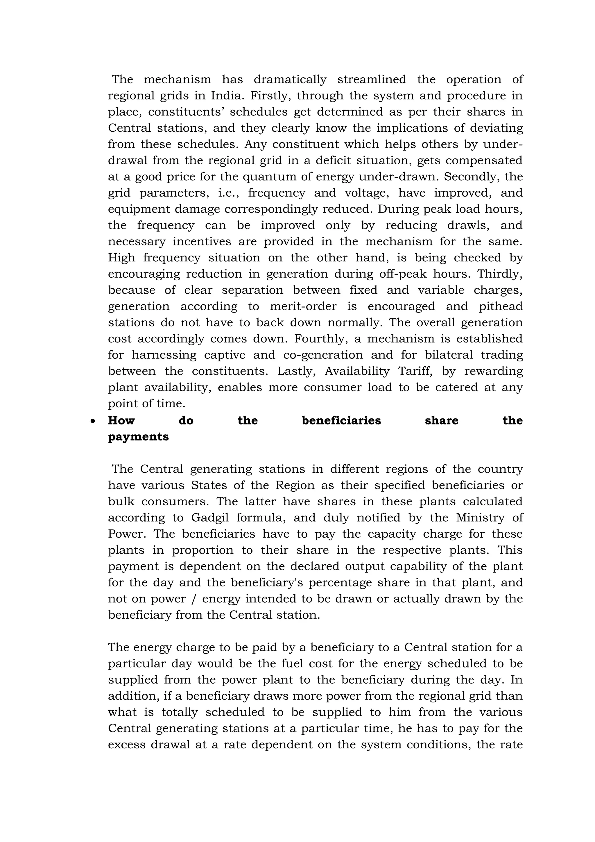 What is availability tariff | PDF