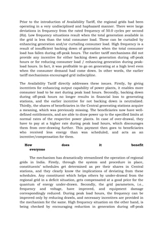 What is availability tariff | PDF