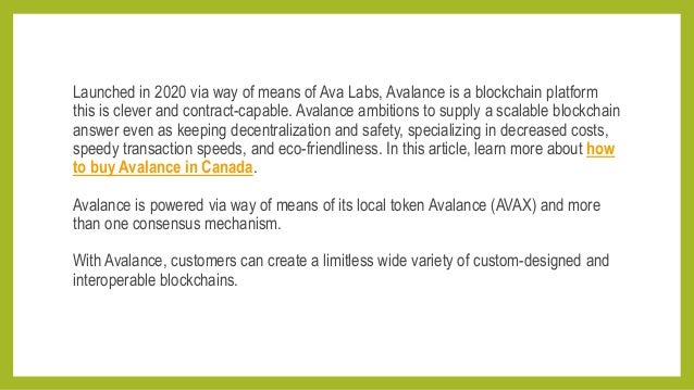What Is Avalance – Its History and How to Buy Avalance in Canada? | PPT
