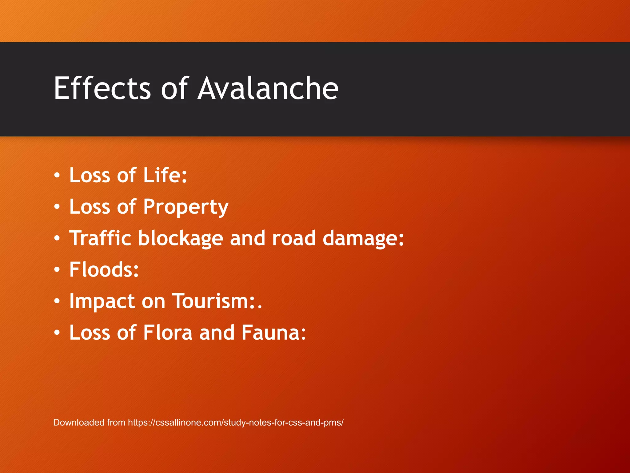 What is Avalanche and Causes of Avalanche CSS PMS General Science and ...