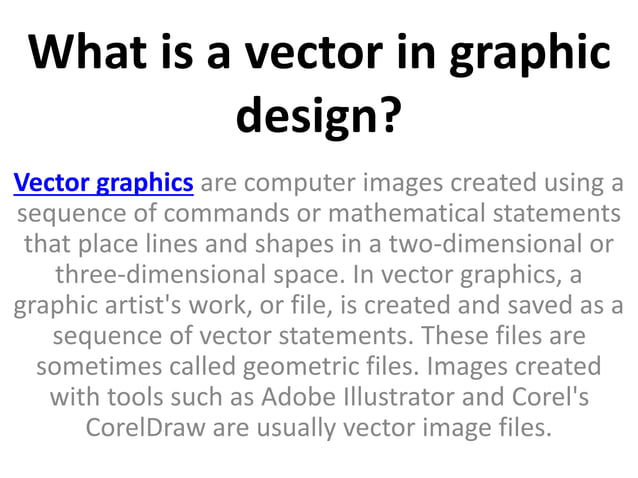 What is a vector in graphic design? | PPTX
