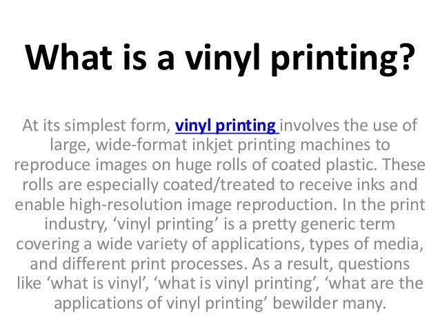 What is a vinyl printing? | PPTX