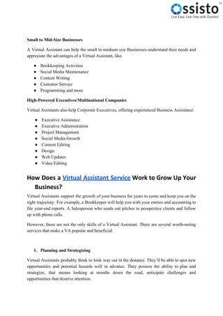 what is a virtual assistant and what does a virtual assistant do? | PDF