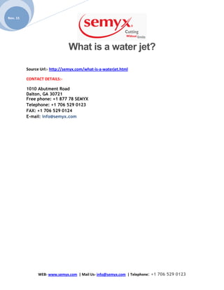 what is a water jet? | PDF