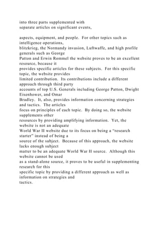 What is a Webography A webography (aka webliography) .docx | Internet ...