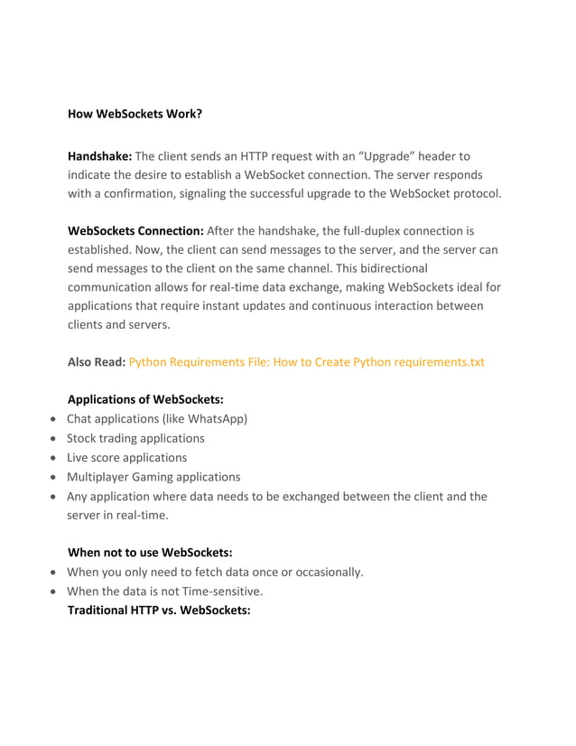 What is a WebSocket? Real-Time Communication in Applications | PDF