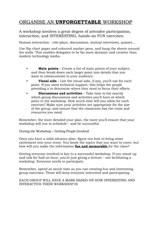 What is a workshop | PDF