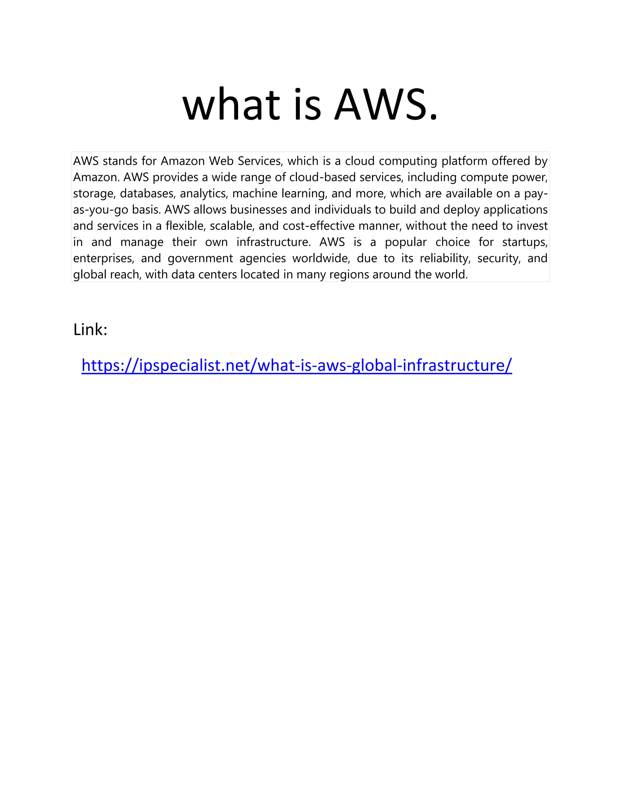 what is AWS | DOCX