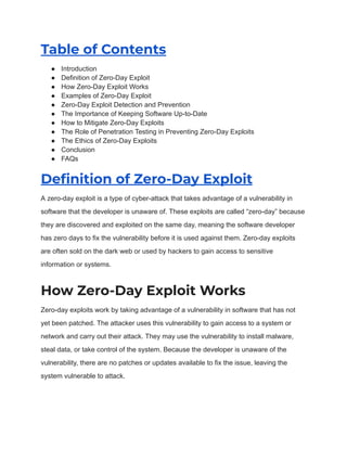 What is a Zero-Day Exploit Understanding the Threat of Unknown ...