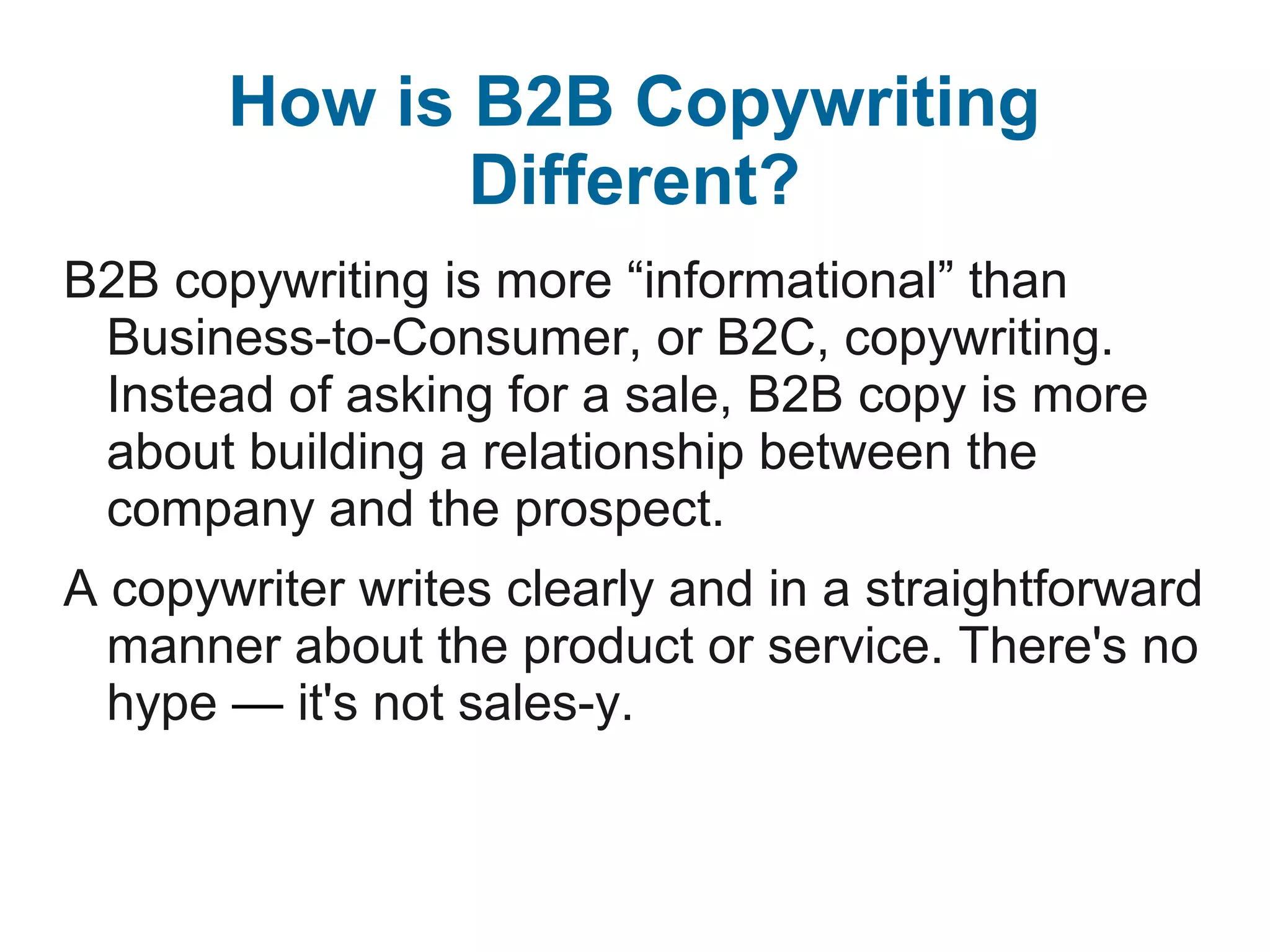 What is B2B Copywriting? | PPT