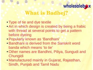 What is bandhej work? | PDF | Women\'s Outerwear | Women\'s Clothing