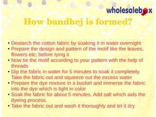 What is bandhej work? | PDF | Women\'s Outerwear | Women\'s Clothing