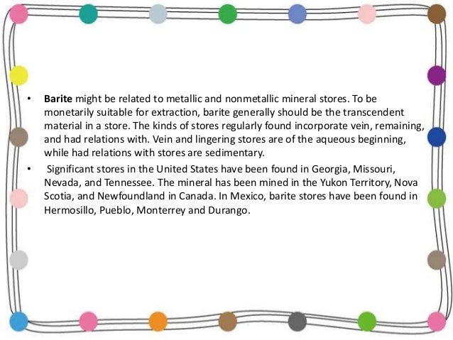 List of 6 different barite uses on your business | PPTX