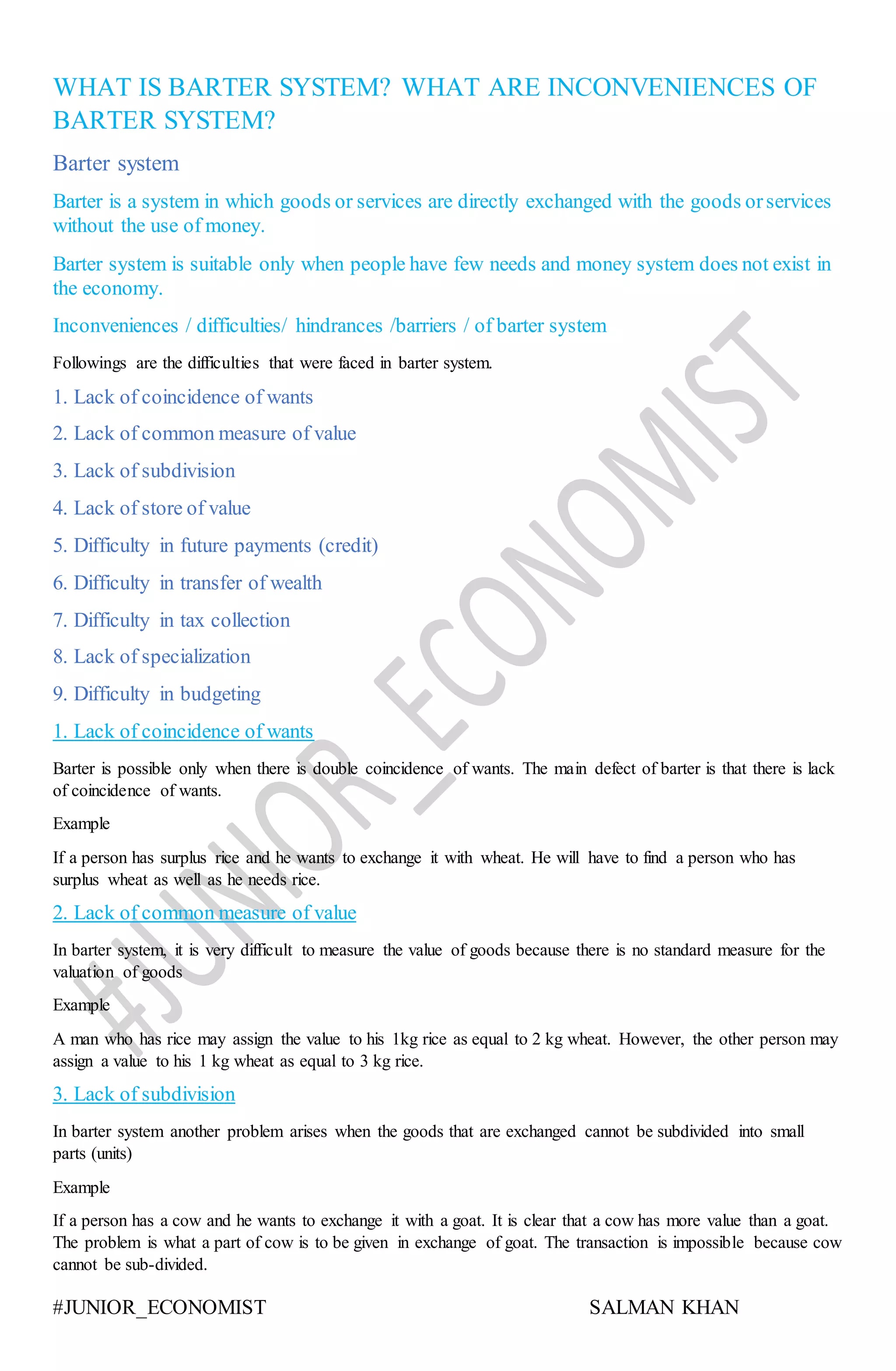 BARTER SYSTEM | DOCX