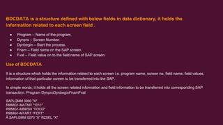 What is bdc in sap types of bdc | PPTX