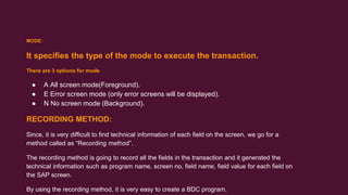 What is bdc in sap types of bdc | PPTX