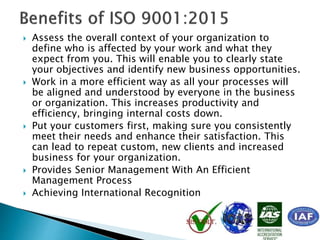 Benefit of ISO Certification | PPTX | Food Industry | Industries