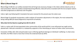 What is Bharat Stage VI | BS 6 Norms in Emission Control | PPTX