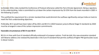 What is Bharat Stage VI | BS 6 Norms in Emission Control | PPTX