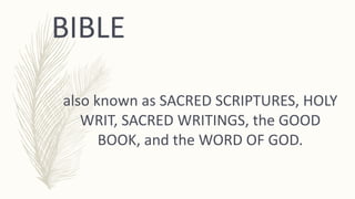 THE ROMAN CATHOLIC BIBLE | PPTX