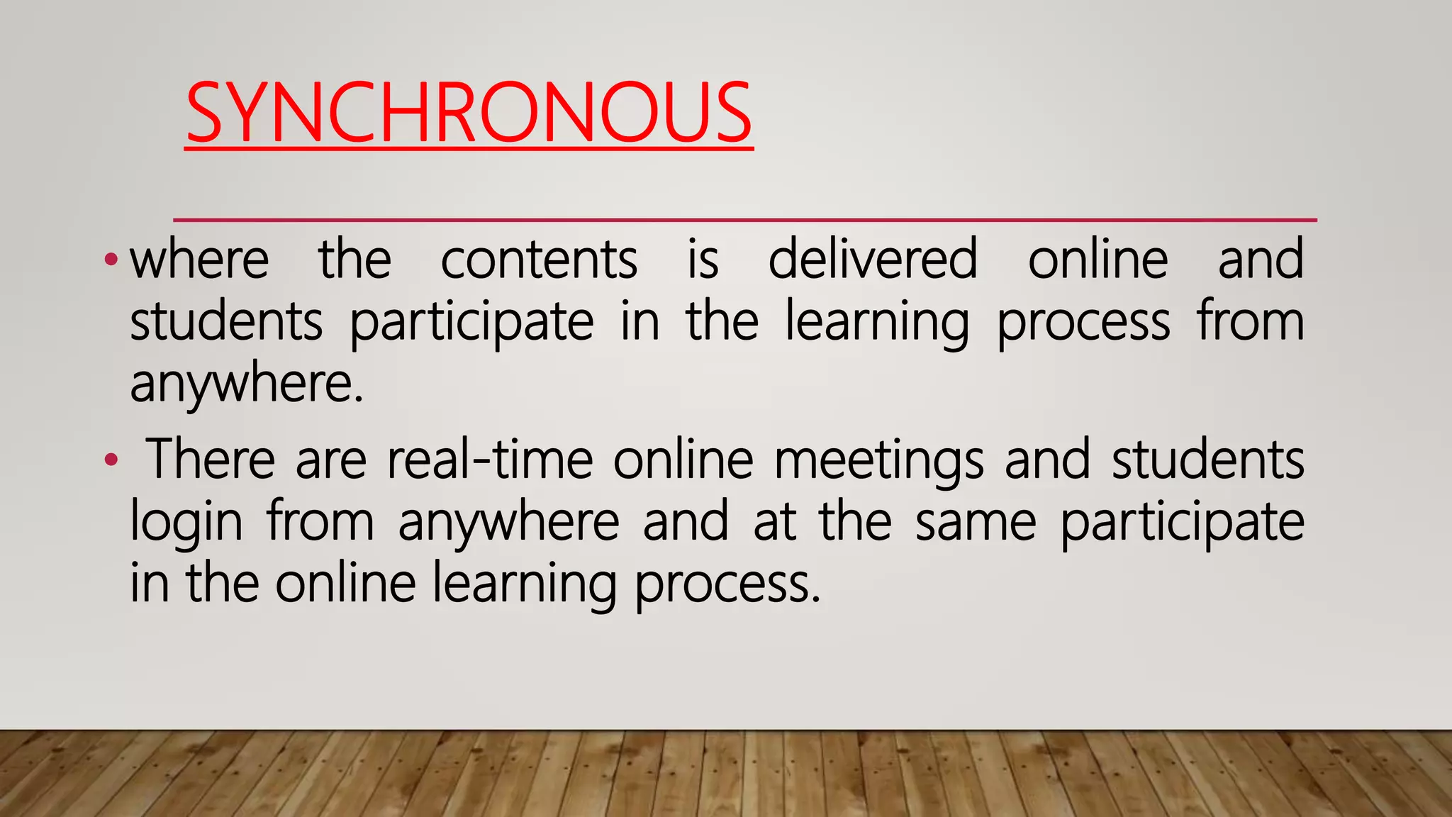 What is bichronous online class | PPT