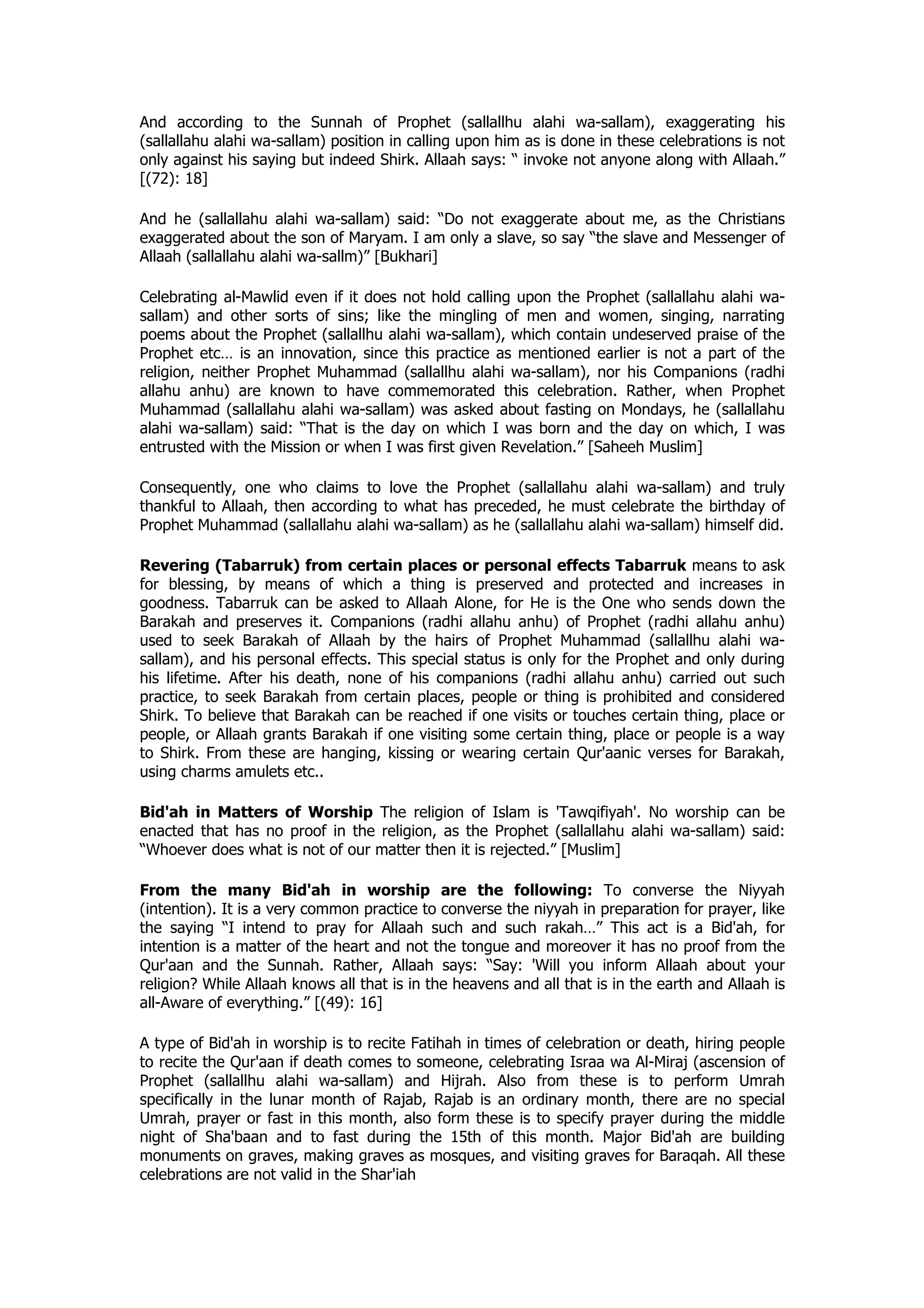 What is bid'ah | PDF