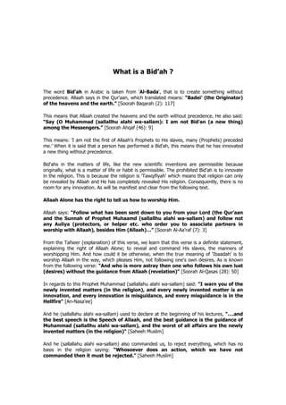 What is bid'ah | PDF