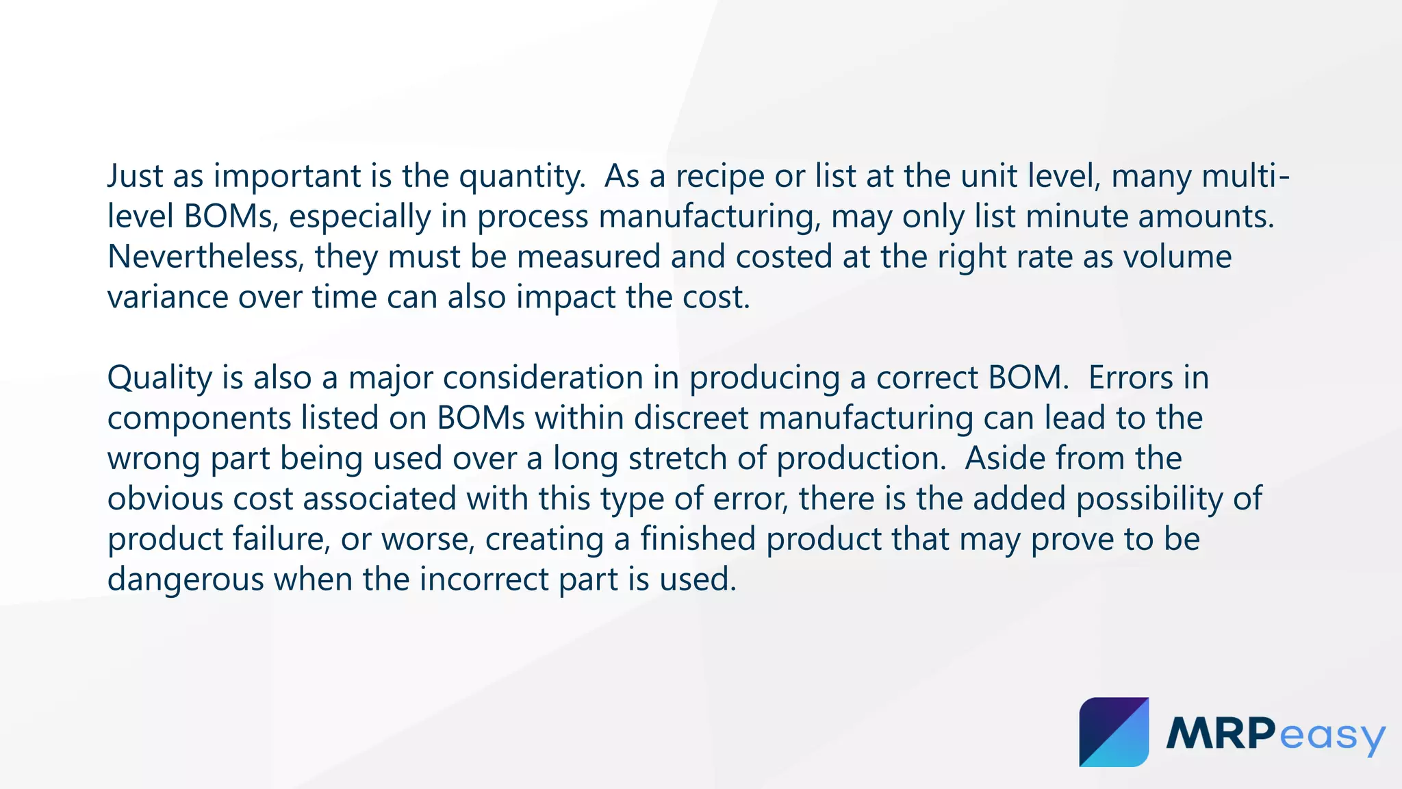 What is bill of materials functionality | PDF