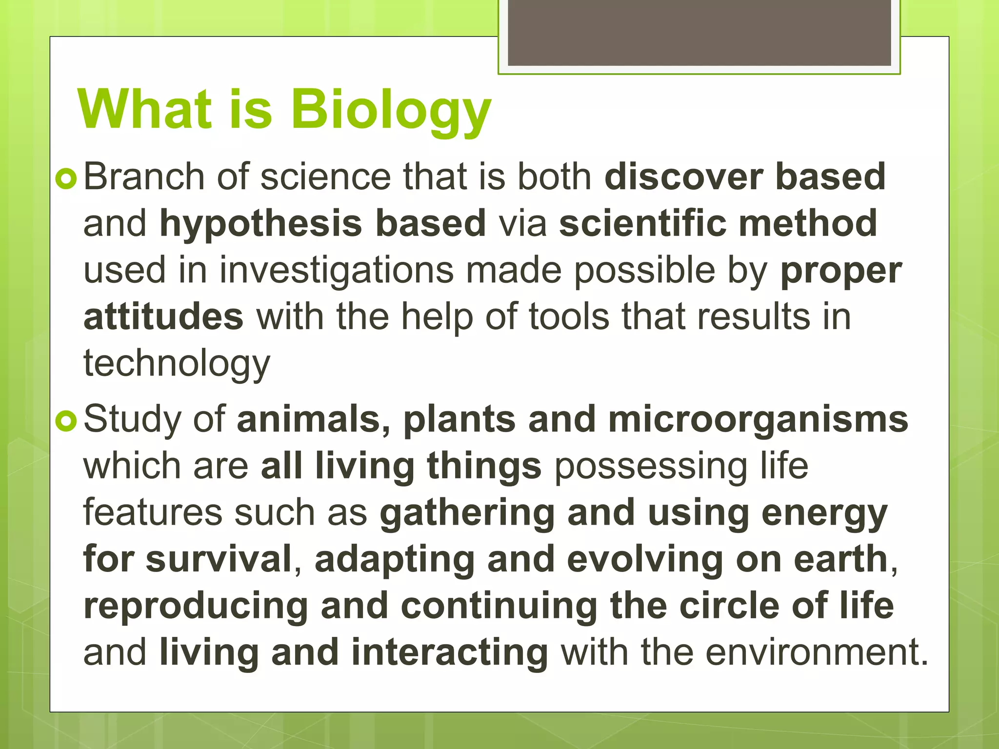 What is biology | PPTX