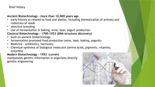 What Is Biotechnology, introduction, brief history.pptx
