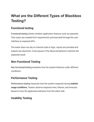 What is Black Box Testing_ Types, Tools & Examples | PDF