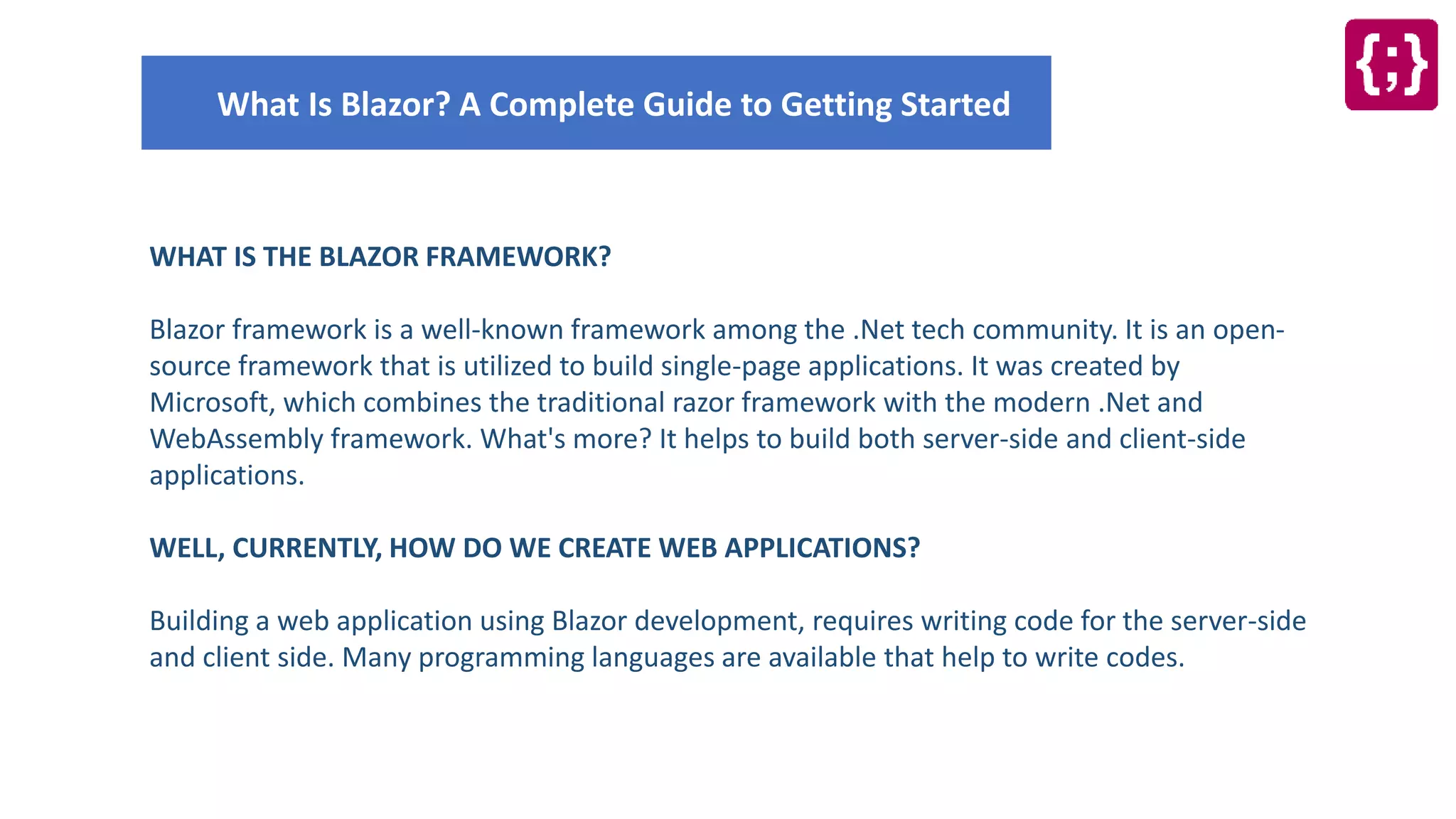 What Is Blazor? A Complete Guide to Getting Started | PPT