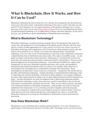 What Is Blockchain.pdf | Databases | Computer Software and Applications