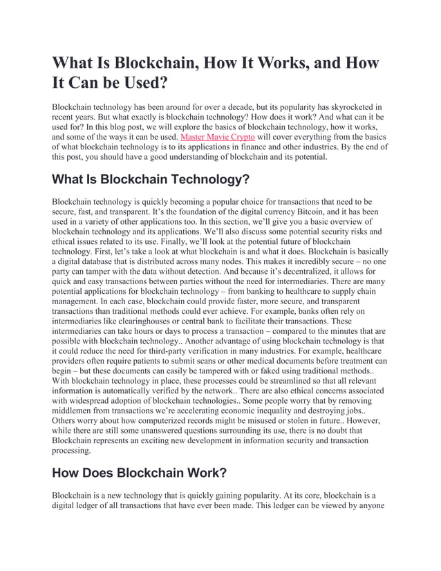 What Is Blockchain.pdf | Databases | Computer Software and Applications