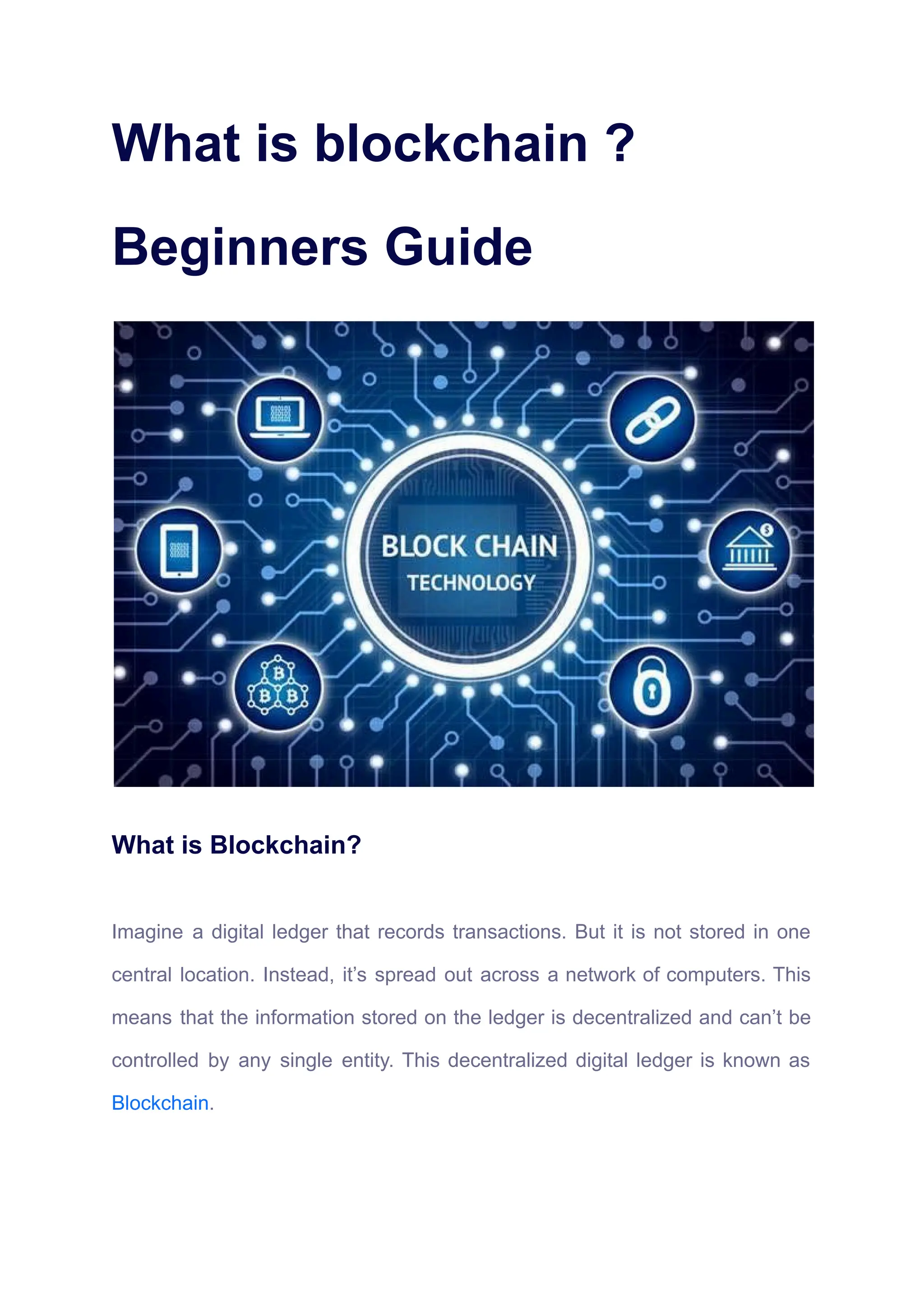 What is blockchain? Beginners Guide. pdf | PDF What is blockchain? Beginners Guide. pdf | PDF