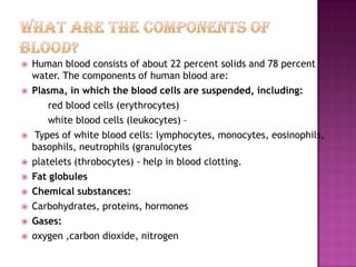 What is blood | PPTX | Blood Disorders | Diseases and Conditions
