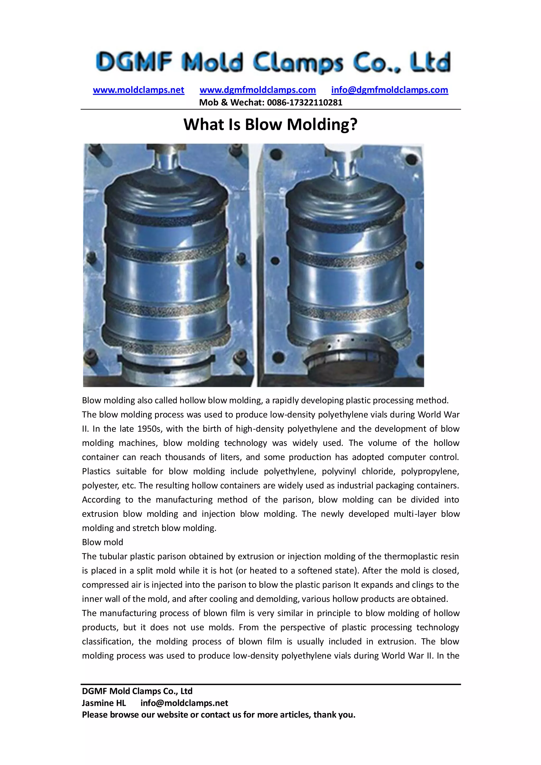 What is blow molding | PDF