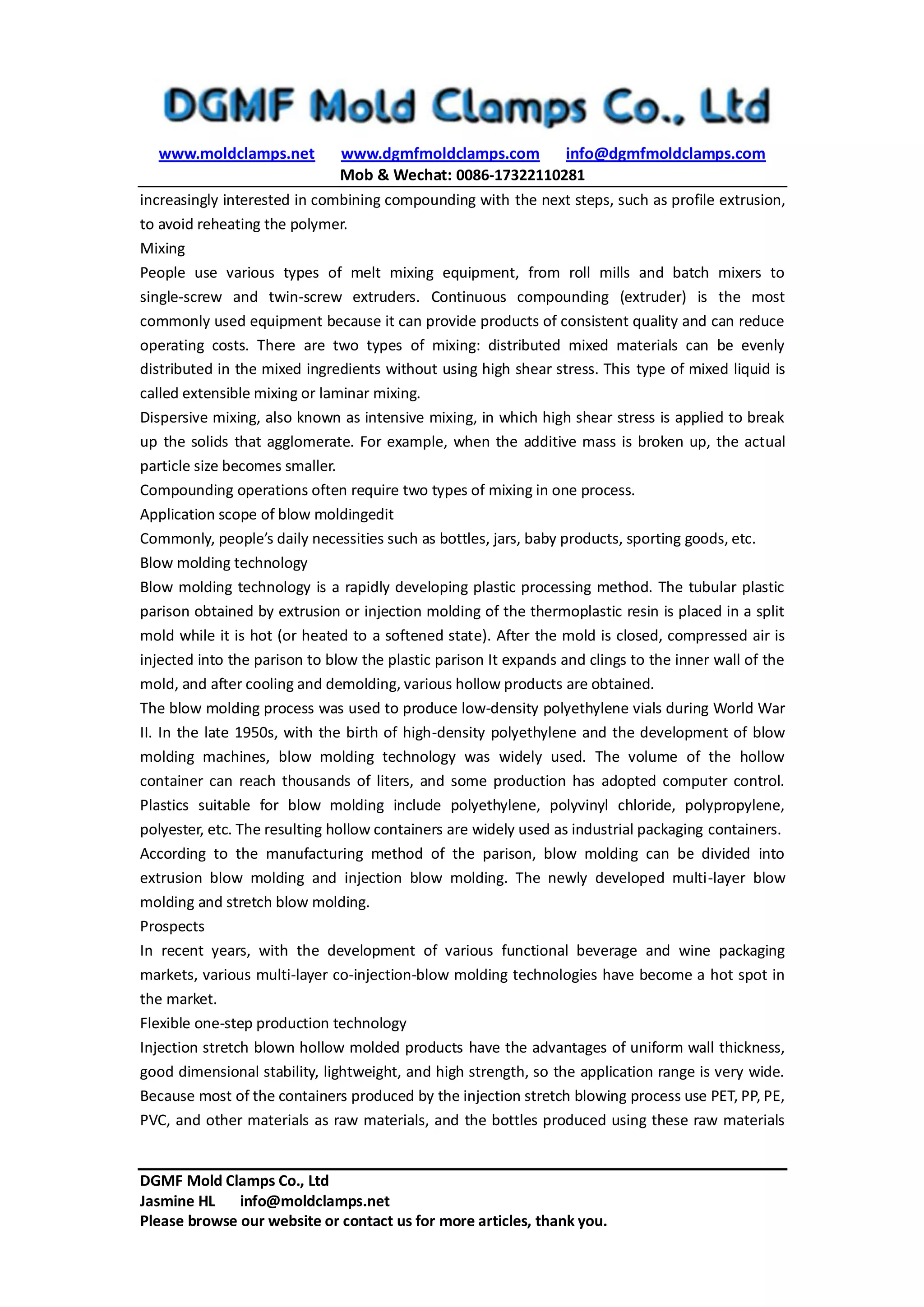 What is blow molding | PDF