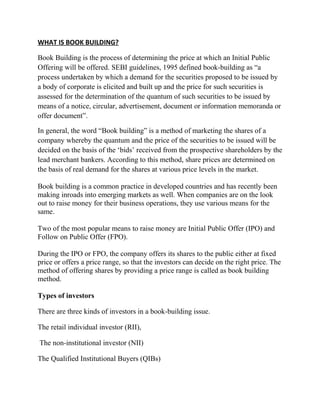 What is book building | PDF