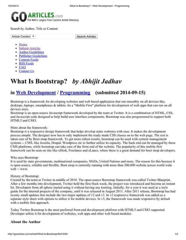 What is bootstrap | PDF | Web Development | Internet