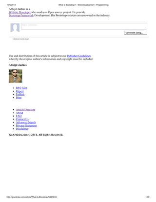 What is bootstrap | PDF