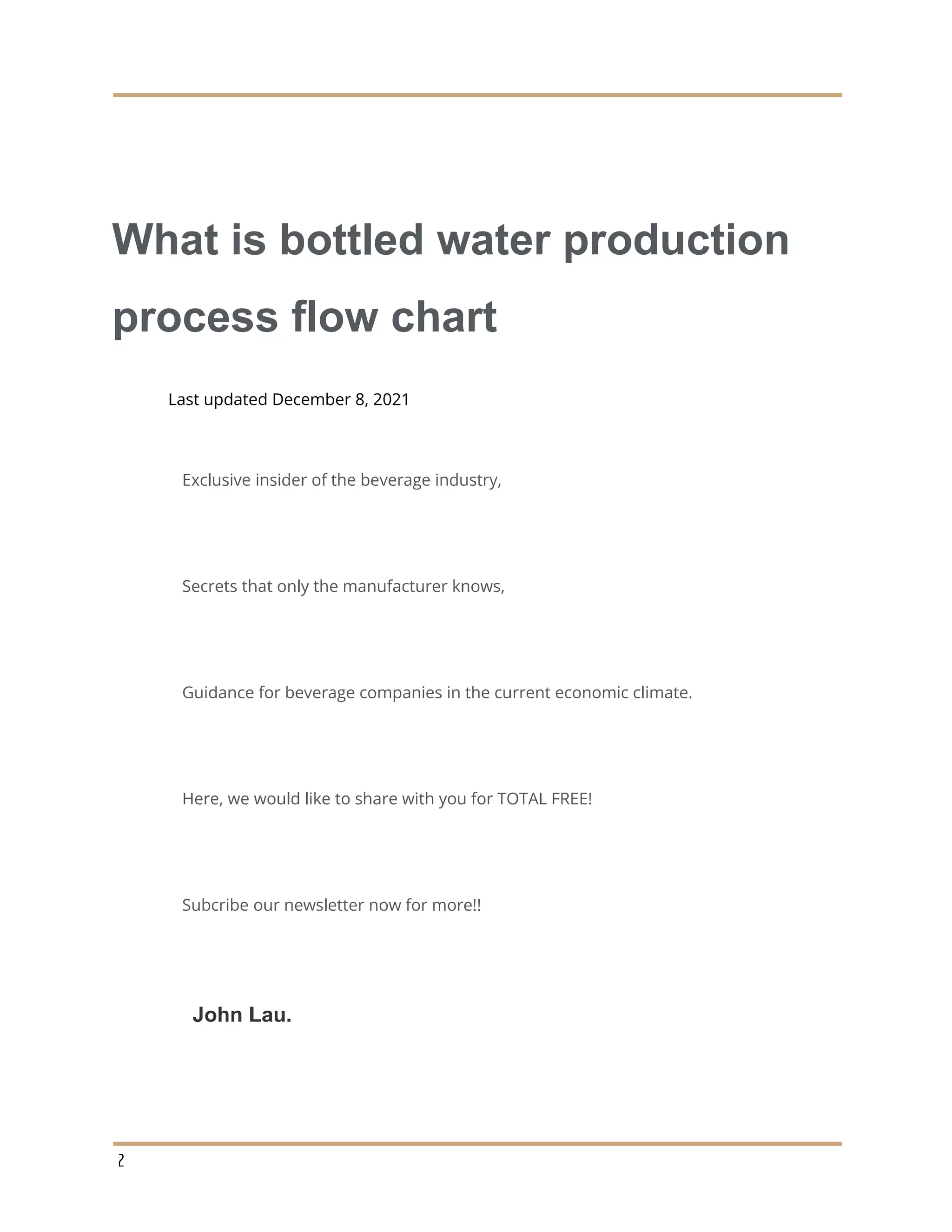 What is bottled water production process flow chart | PDF