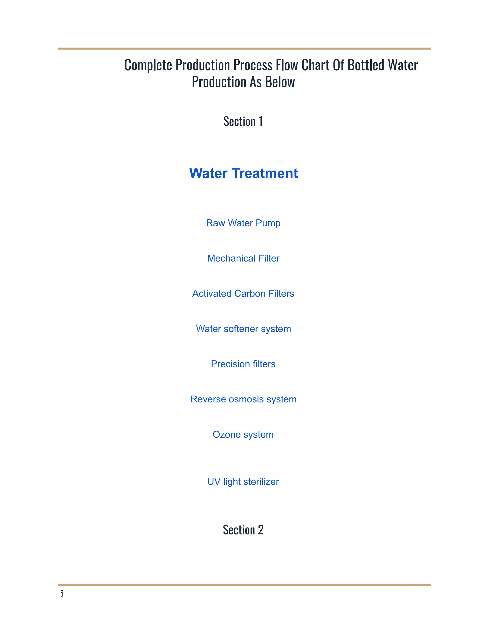 What is bottled water production process flow chart | PDF