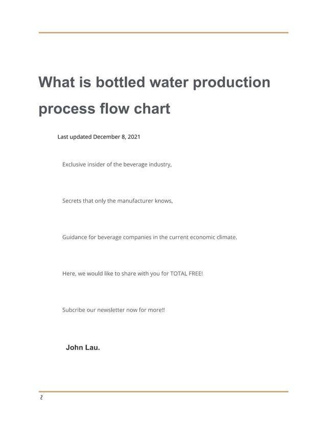 What is bottled water production process flow chart | PDF