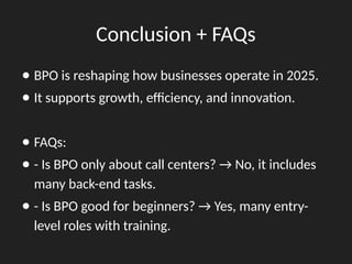 What is BPO? Explained Guide on Business Process Outsourcing 2025 | PPTX
