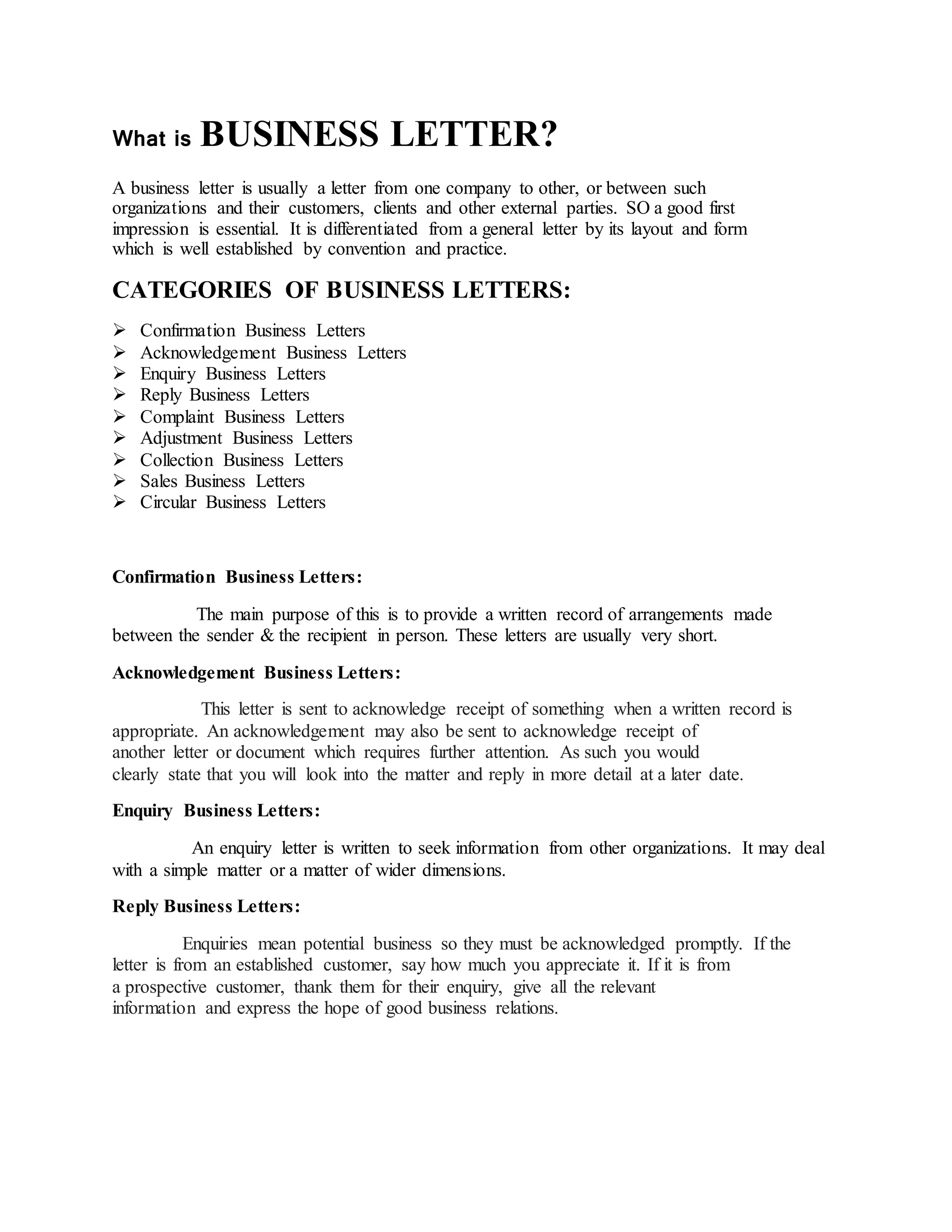 What is business letter | DOCX