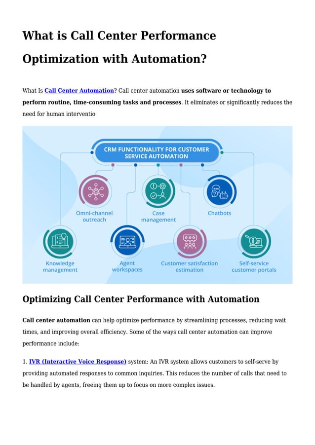 What is Call Center Performance Optimization with Automation.pdf