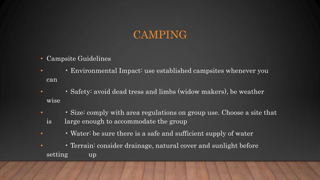 What is camping | PPTX