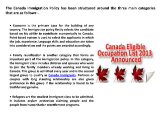 What is canada immigration policy? | PPTX